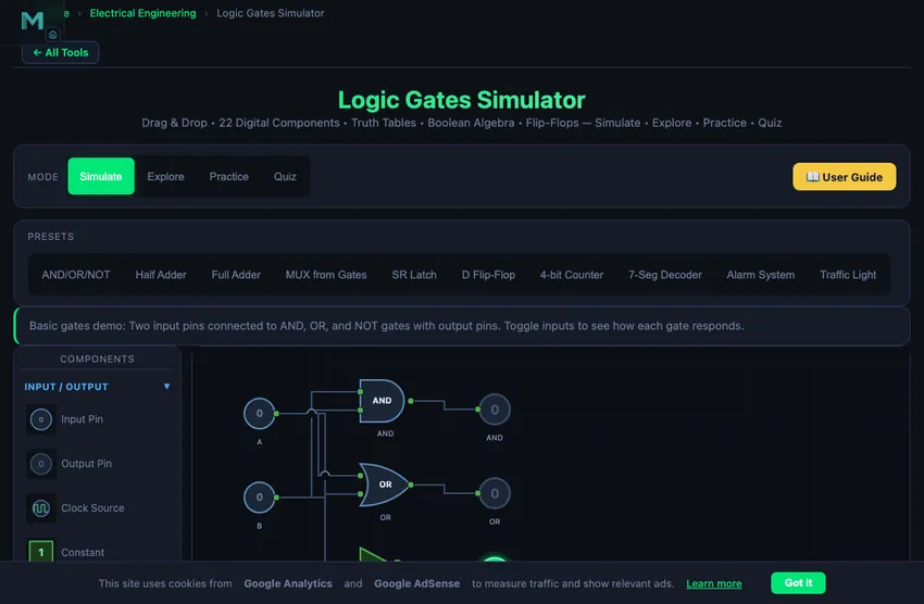Logic Gates Simulator Free Online | MechSimulator
