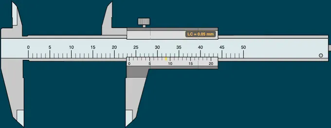 Vernier Caliper — Read 0.02 & 0.05 mm Scales | MechSimulator